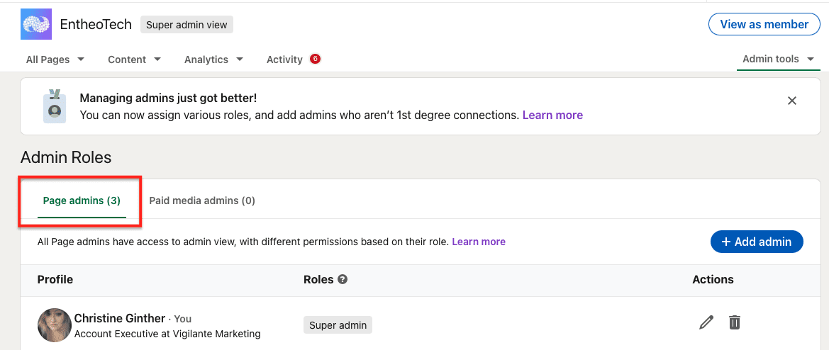 How to Add an Admin to Your LinkedIn Page | Vigilante Marketing