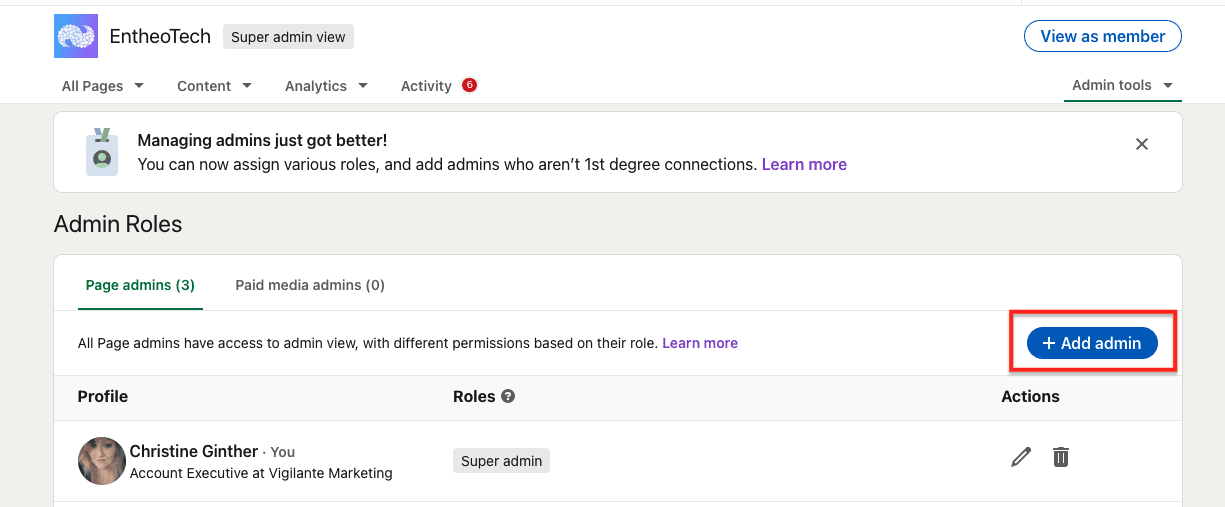 How to Add an Admin to Your LinkedIn Page | Vigilante Marketing